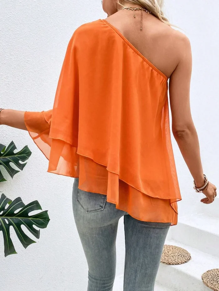 Shein Vcay One Shoulder Asymmetrical Hem Blouse ⋆ Womens Store