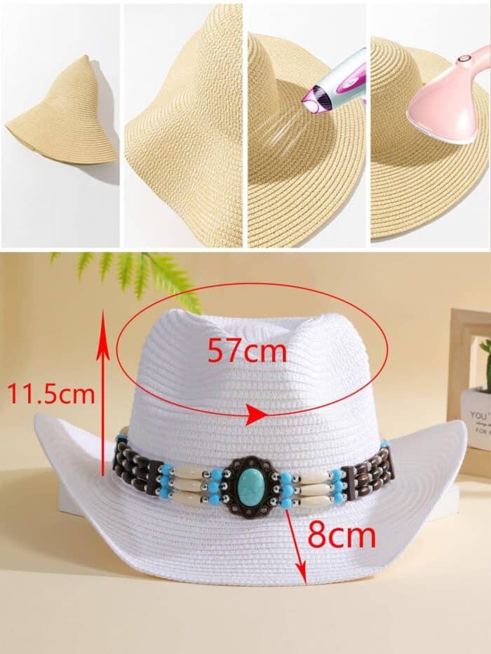 Turquoise Decor Straw Hat ⋆ Women's Store