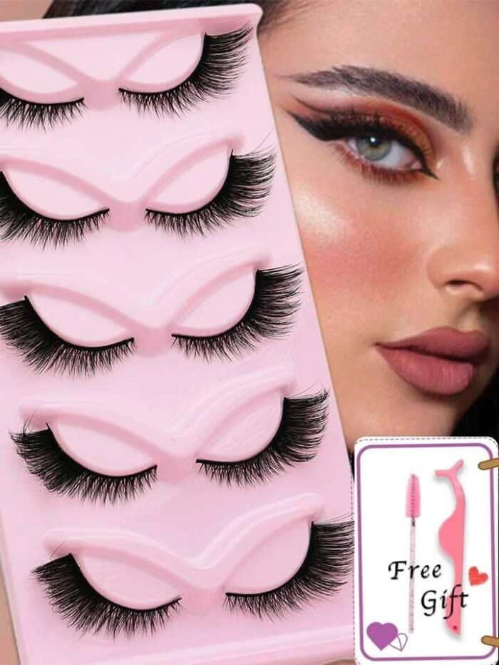 5 Pairs Natural Cat Elf False Eyelashes Fluffy Soft ⋆ Women's Store
