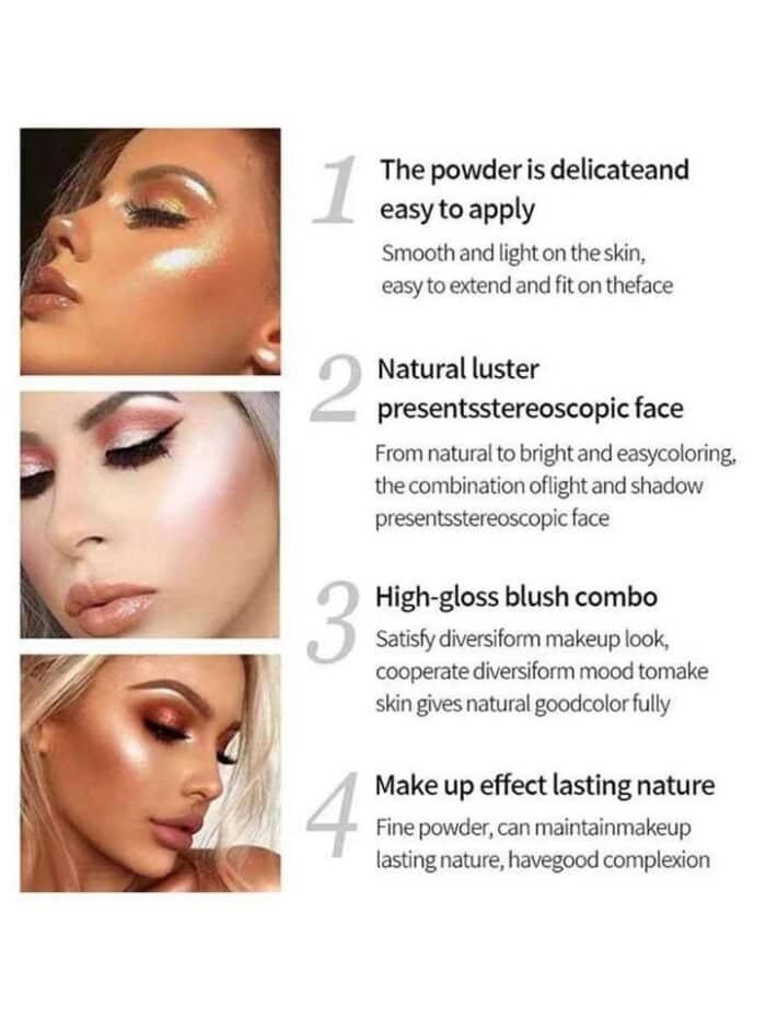 Small Compact 4-color Highlighter & Blush & Contour #01 ⋆ Women's Store