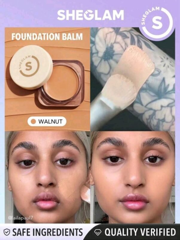 SHEGLAM Full Coverage Foundation Balm-Walnut Long Lasting ⋆ Women's Store